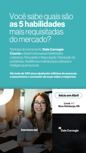 Participe do Dale Carnegie Course, treinamento transformador